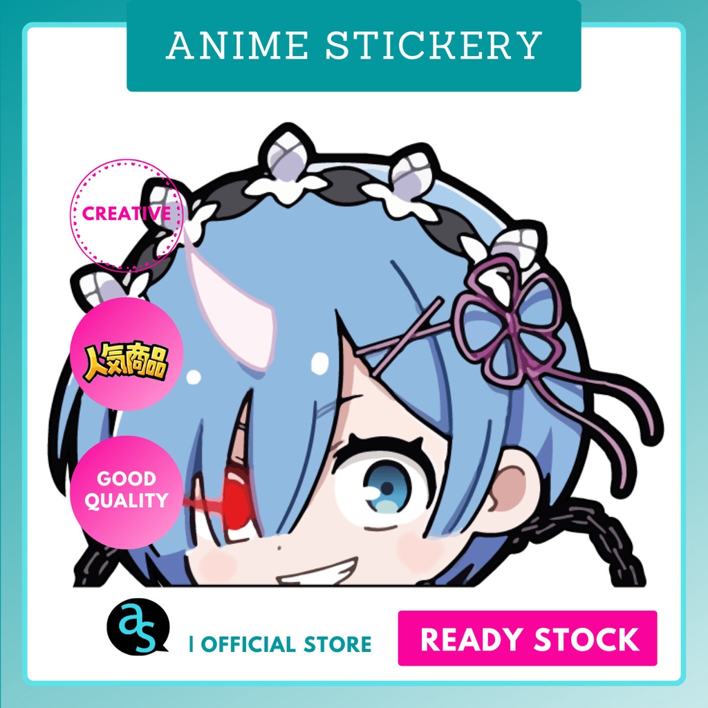 Rem | Re:Zero | Peeker Anime Vinyl Stickers NEW | Shopee Malaysia