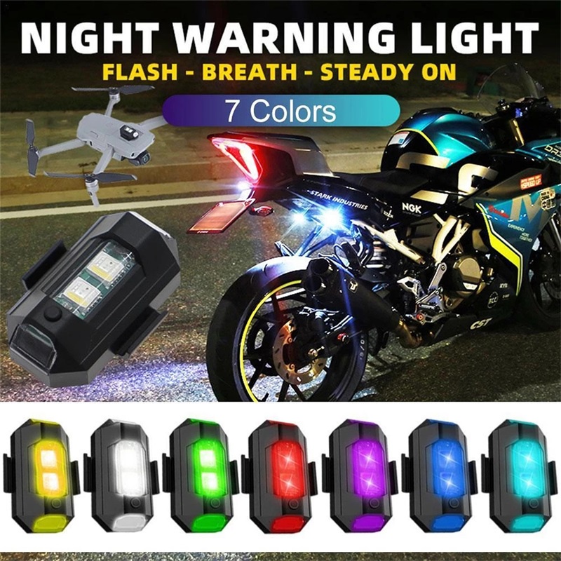 USB LED Strobe Drone Light 7 Colors Rechargeable Motorcycle UAV Warning ...