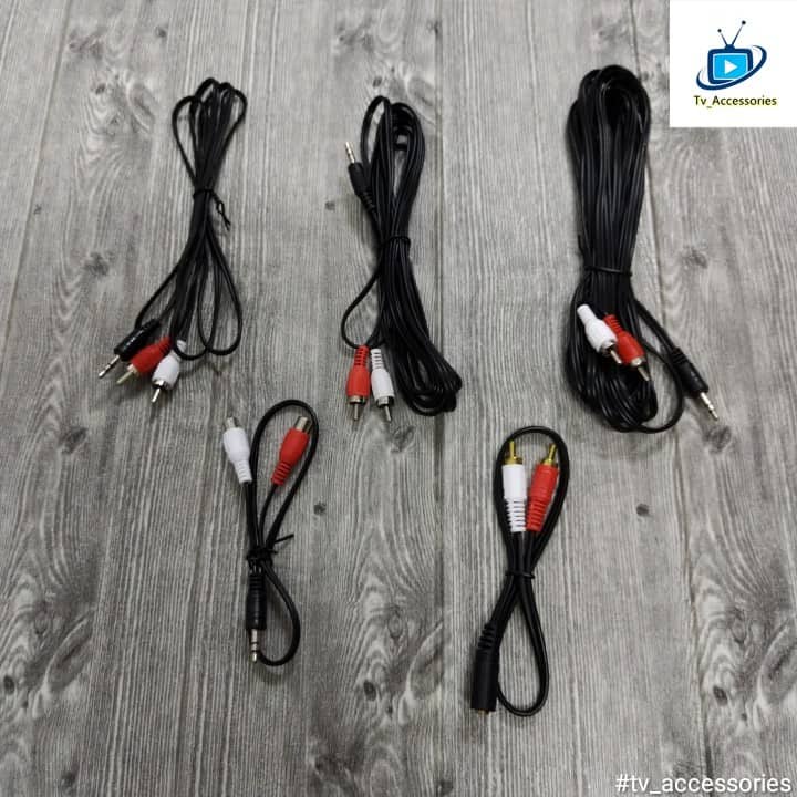 1>2 1 aux cable convert to 2 rca cable 1.5m 3m 5meter tv speaker wire ...