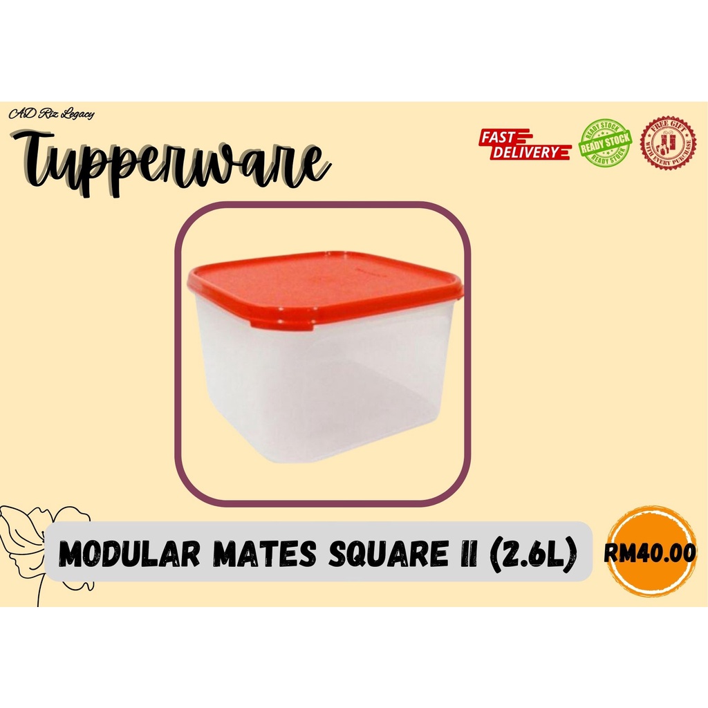 Tupperware / Modular Mates Square II (2.6L) / Tupperware Kedap Udara ...