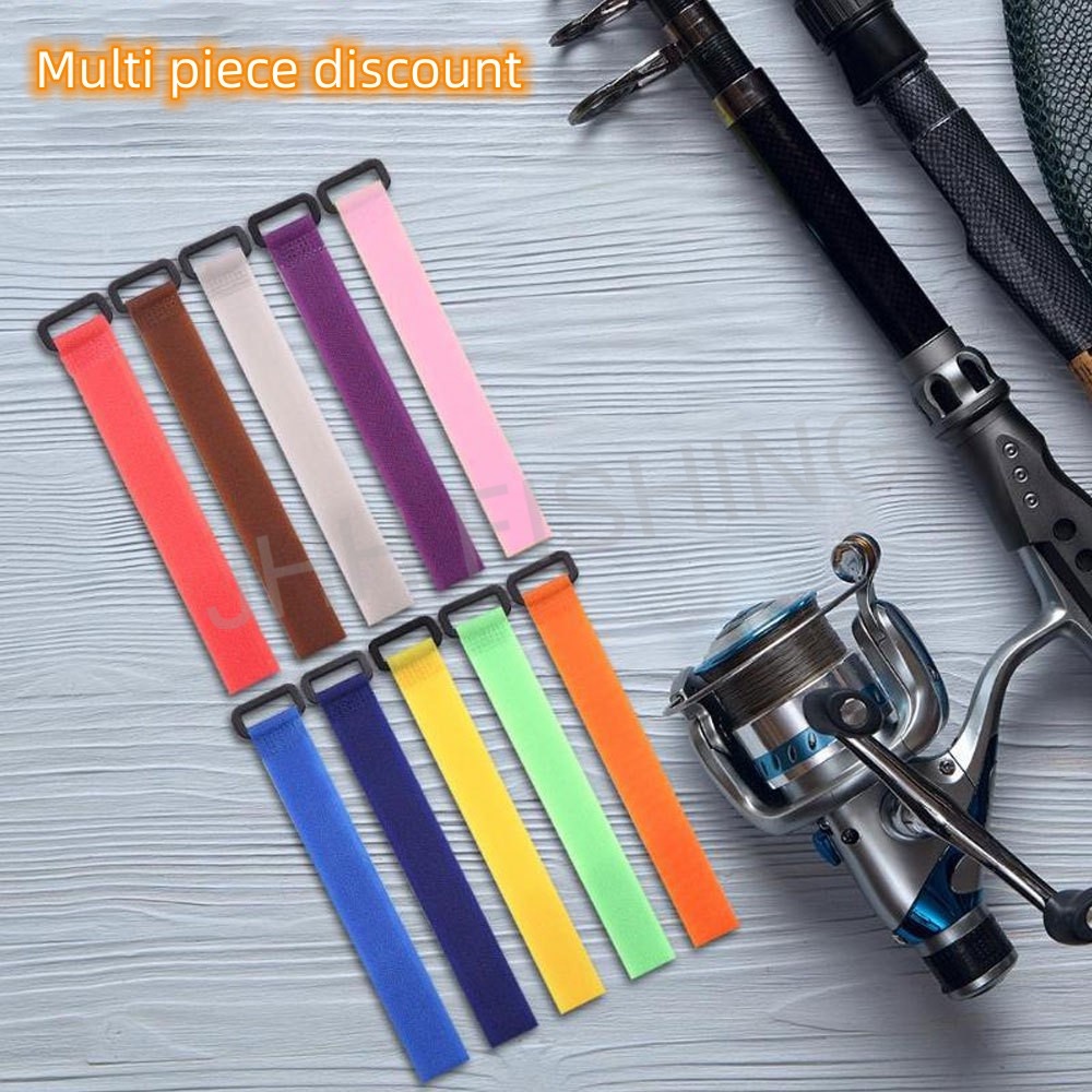 【10 color】Fishing Rod Tie Holder Strap Suspender Fastener Hook Loop ...