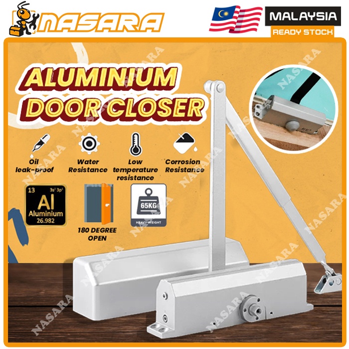 Nasara Aluminum Door Closer Fireproof Automatic Adjustable 180 Degree ...
