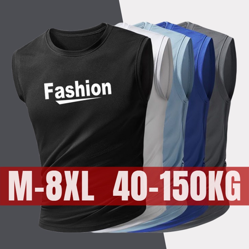 M-8XL Men Singlet Sleeveless Gym Shirt Plus Size Baju Lelaki | Shopee Malaysia