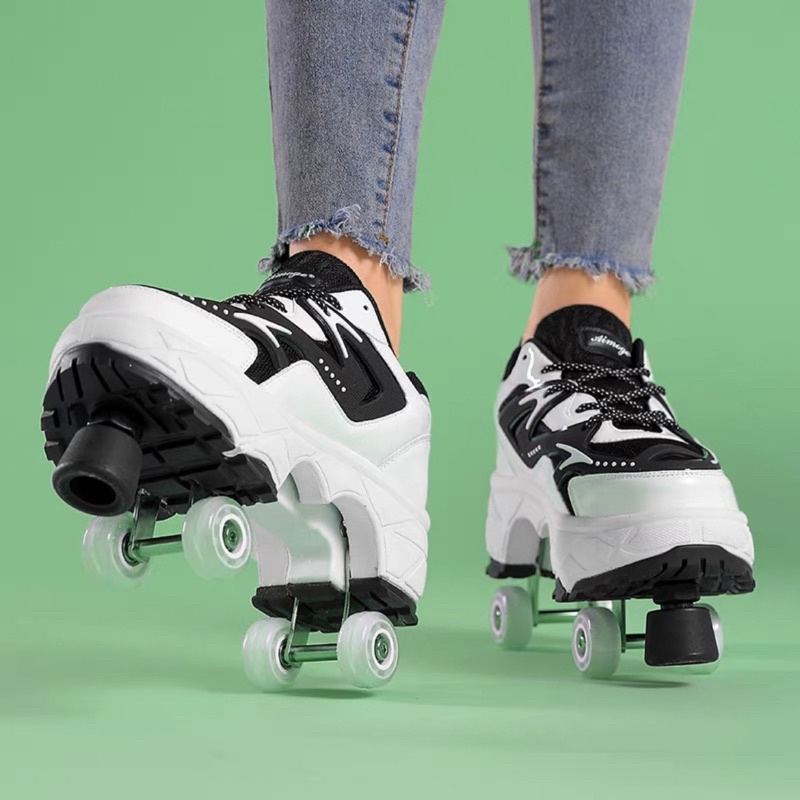 Roll Shoes Anglut convertible shoes heelys four-wheel adult skates dual ...