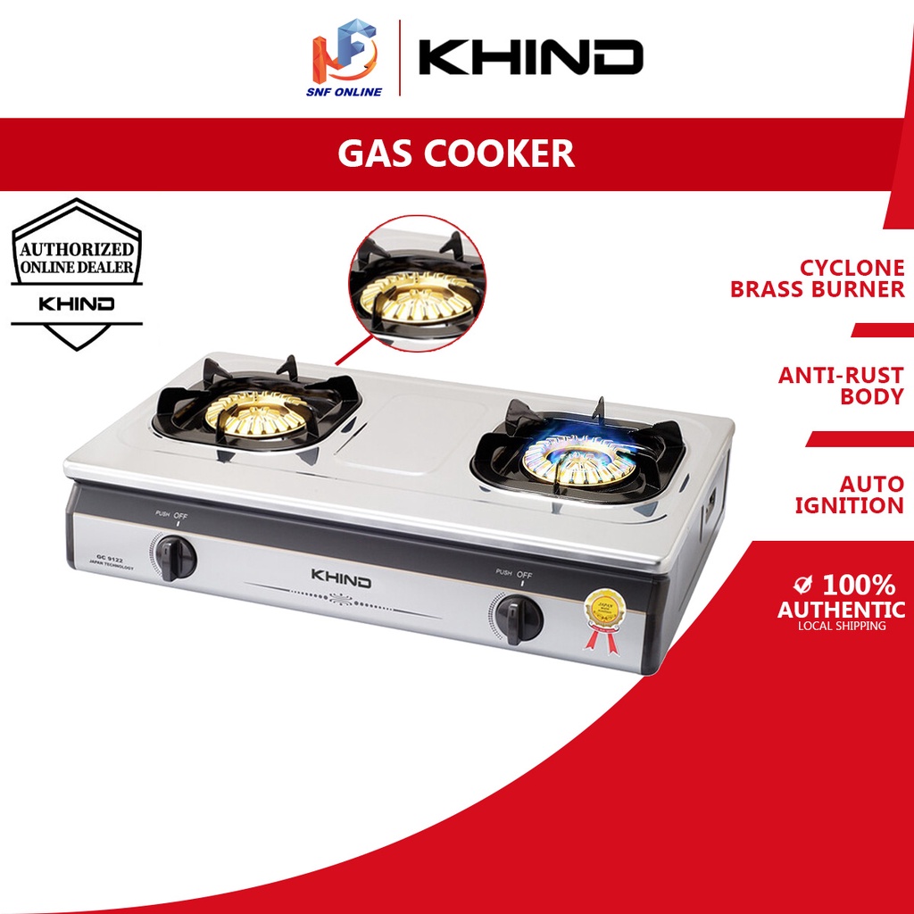 Khind Stainless Steel Gas Cooker GC9122 | Shopee Malaysia