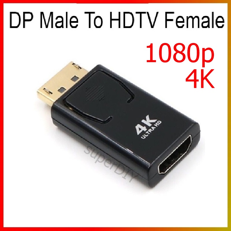 DP Male to HDTV HDMI Female 1080p 4K Displayport to HDTV Female Adapter ...