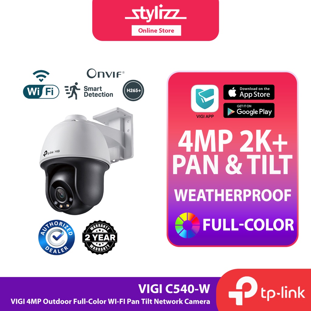 TP-Link VIGI C540-W (Wireless) / C540 (Wire) 4MP Outdoor Full-Color ...