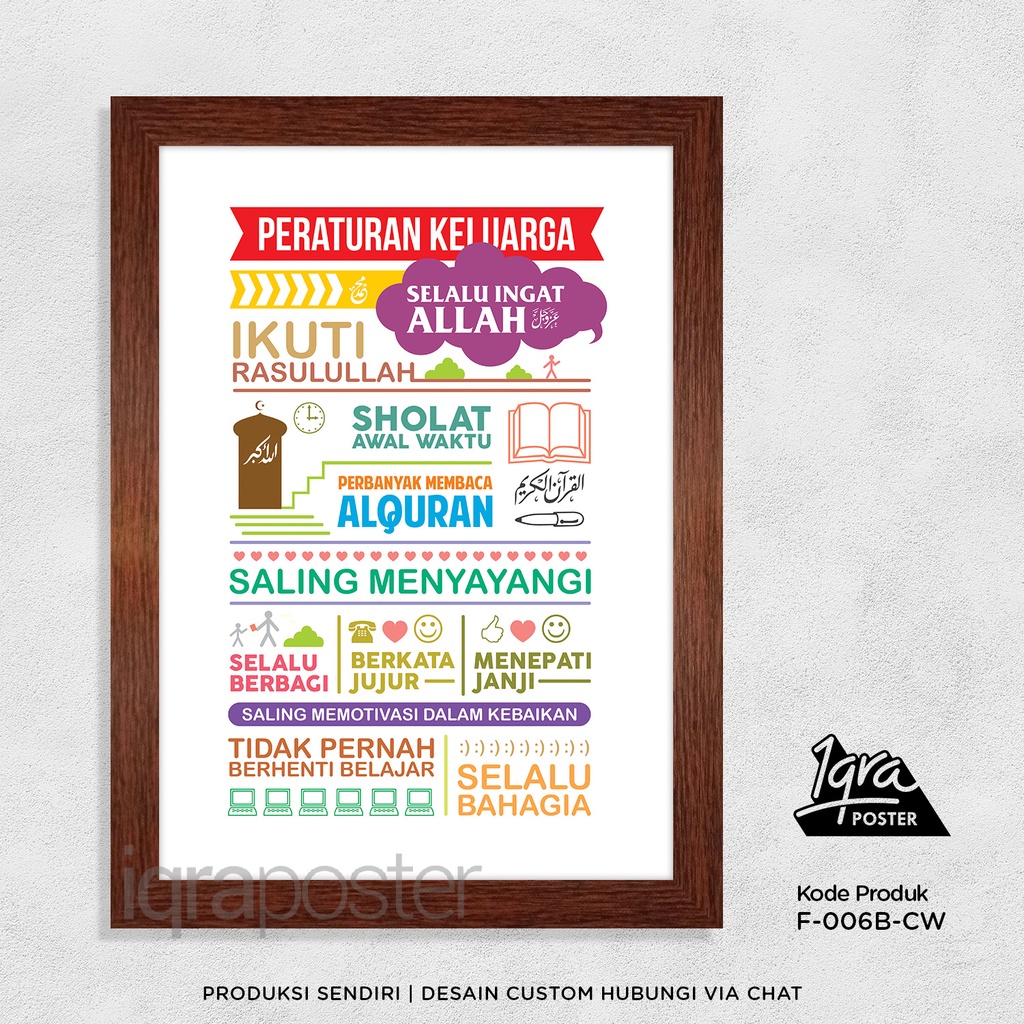 HIASAN DINDING Islamic Motivational Posters & Frames - 2c Family Rules ...