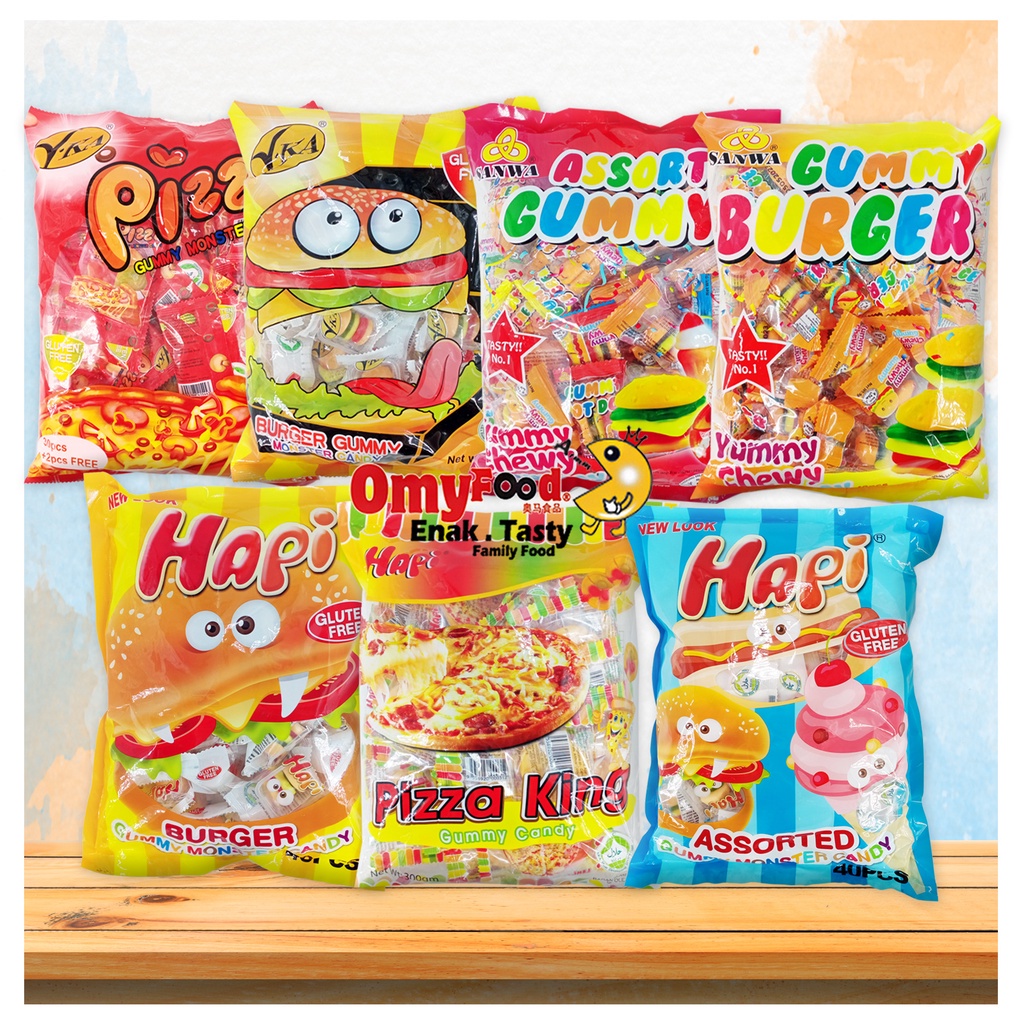 VKA / Hapi / Sanwa Chewy Gummy Monster Candy [Pizza / Burger / Assorted ...