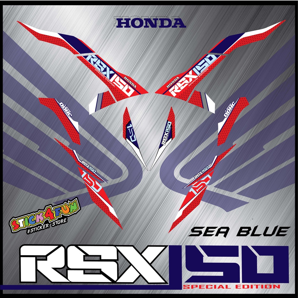 STRIPE MOTOR HONDA RSX 150 (18) FOUR KINGS DESIGN CUSTOM BODY STICKER ...