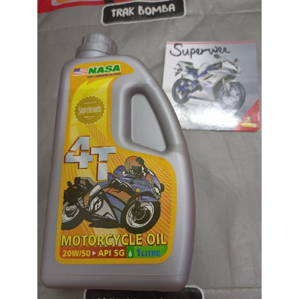 NASA 4T 20W/50 API SG 1LITRE 100% ORIGINAL SUPERBRANDS | Shopee Malaysia
