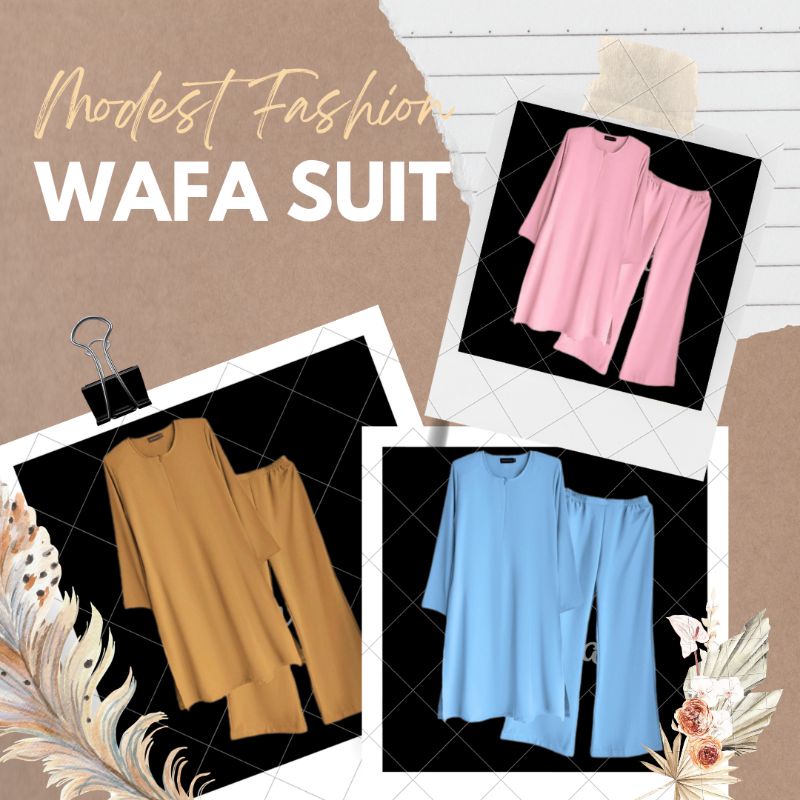 Wafa Suit Murah (S-2XL) Warda Set, Basic Muslimah Suit Set, Blouse ...
