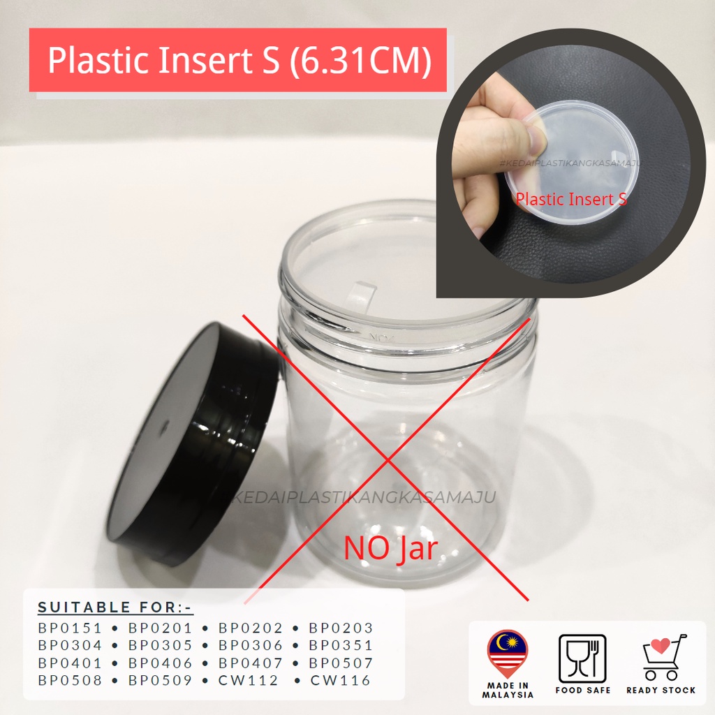 [100pcs] Plastic Insert S, M & L for Plastic Jar (Binsen Plastic) - 100 ...