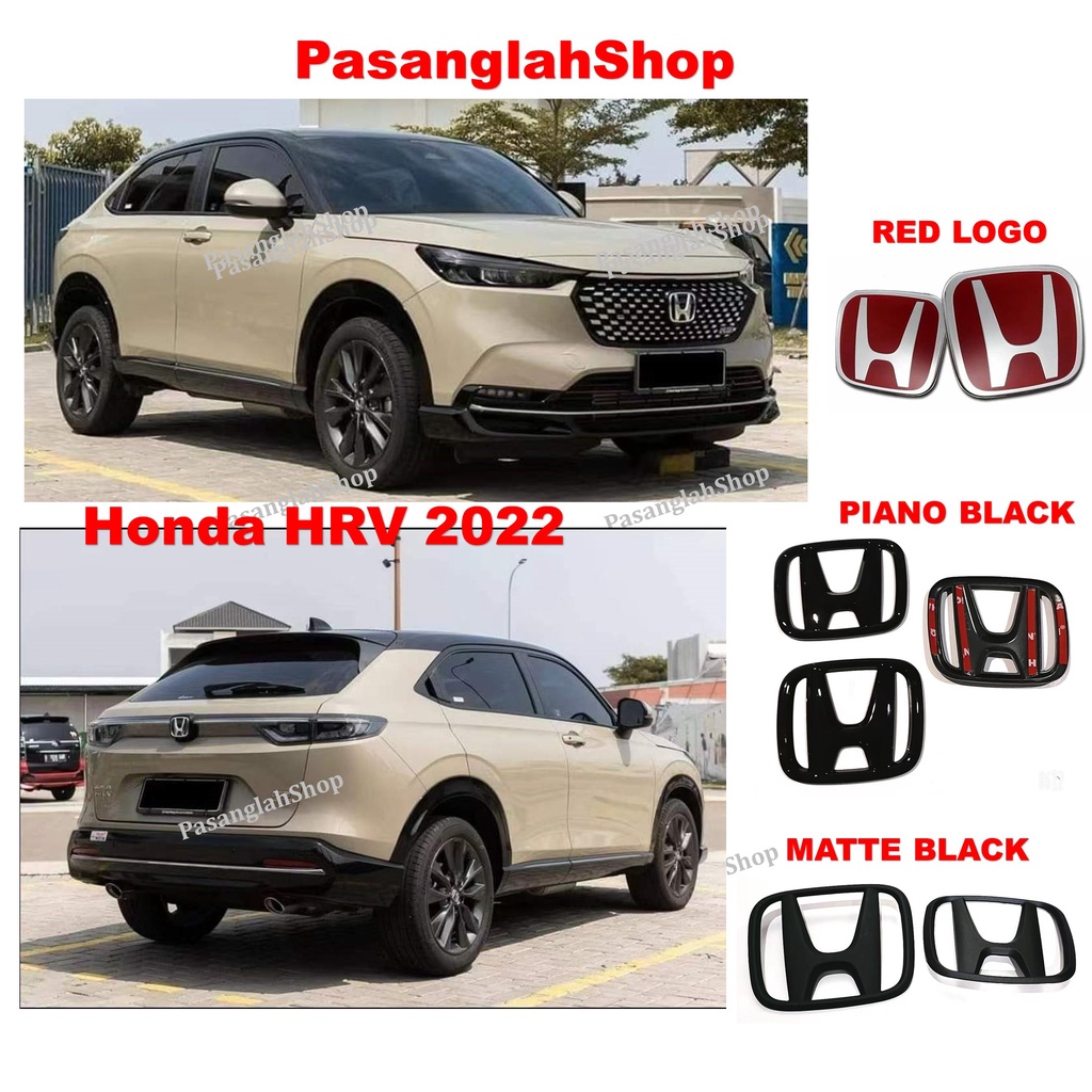 Honda HRV 2022-2025 Honda Logo Emblem Matte Black Piano Black Red Logo ...
