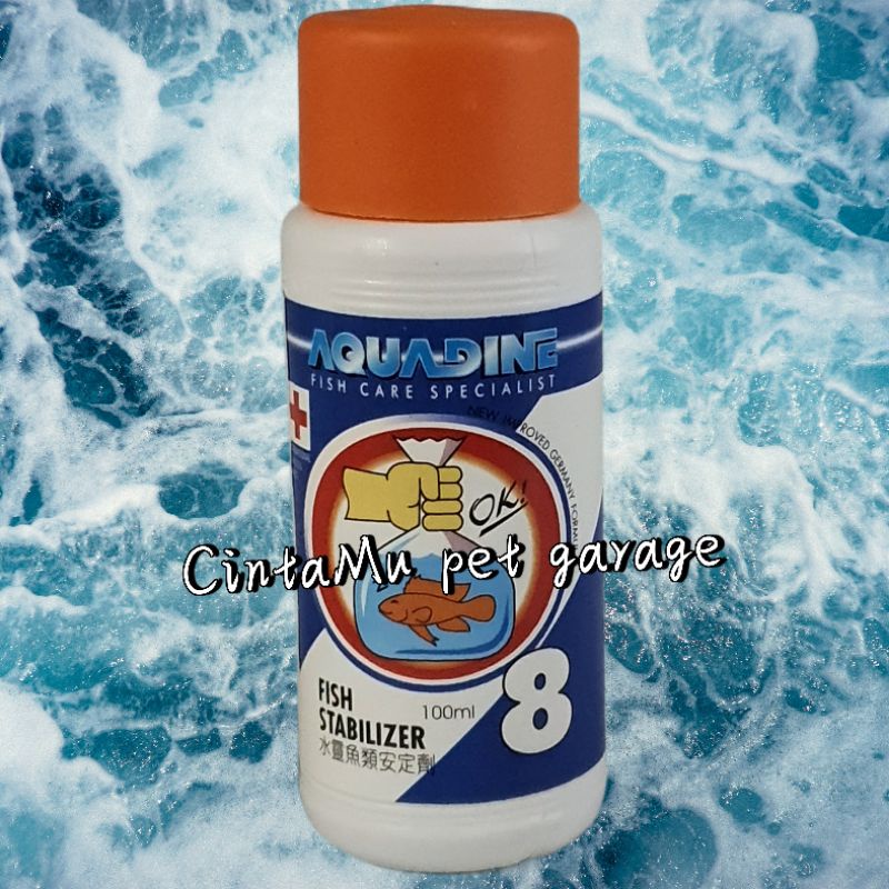 Aquadene fish stabilizer 100ml medine for fish packing transport ubat ...