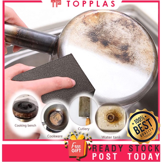 Nano Magic Sponge Oil Rust Remover Pembersih Kuali Hitam Wok Pot ...