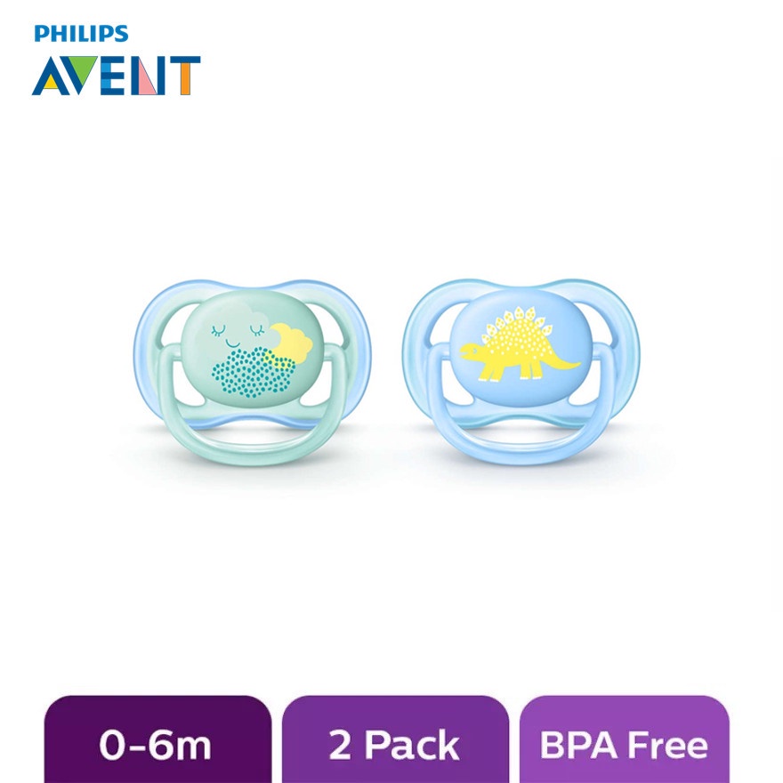 PHILIPS AVENT Ultra Air Soother Clouds And Dinosaur 0-6Month/ Baby ...