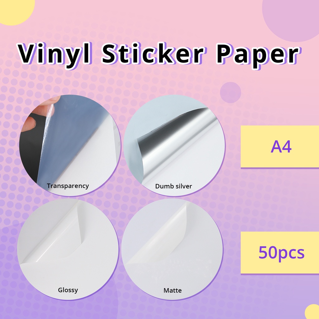 A-SUB 50pcs Adhesive Paper Sticker Film A4 For Inkjet Printer ...