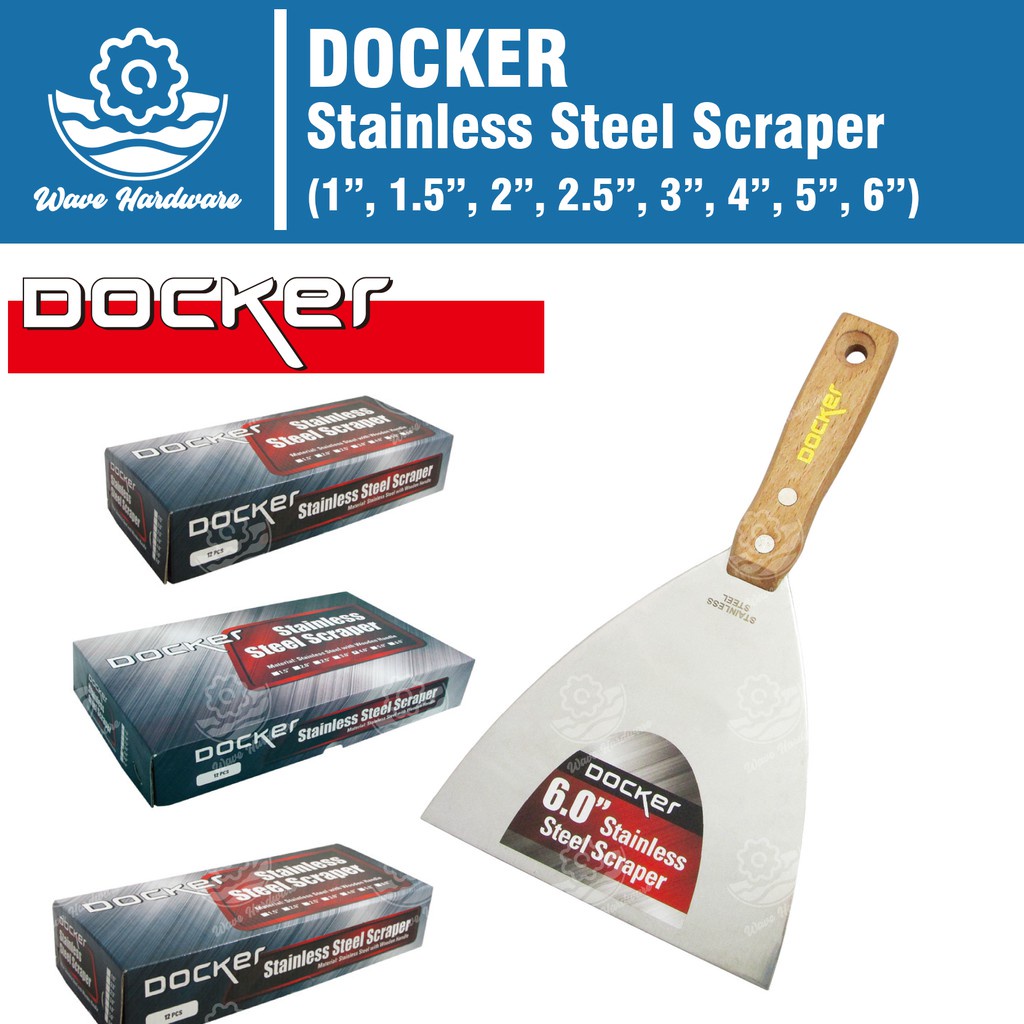 DOCKER Stainless Steel Scraper (1 Inch, 1.5 Inch, 2 Inch, 2.5 Inch, 3 ...