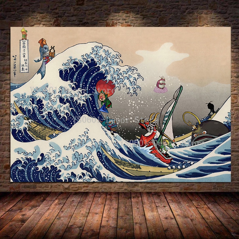 Legendary Kanagawa's Big Wave Poster Anime Game Painting Home ...