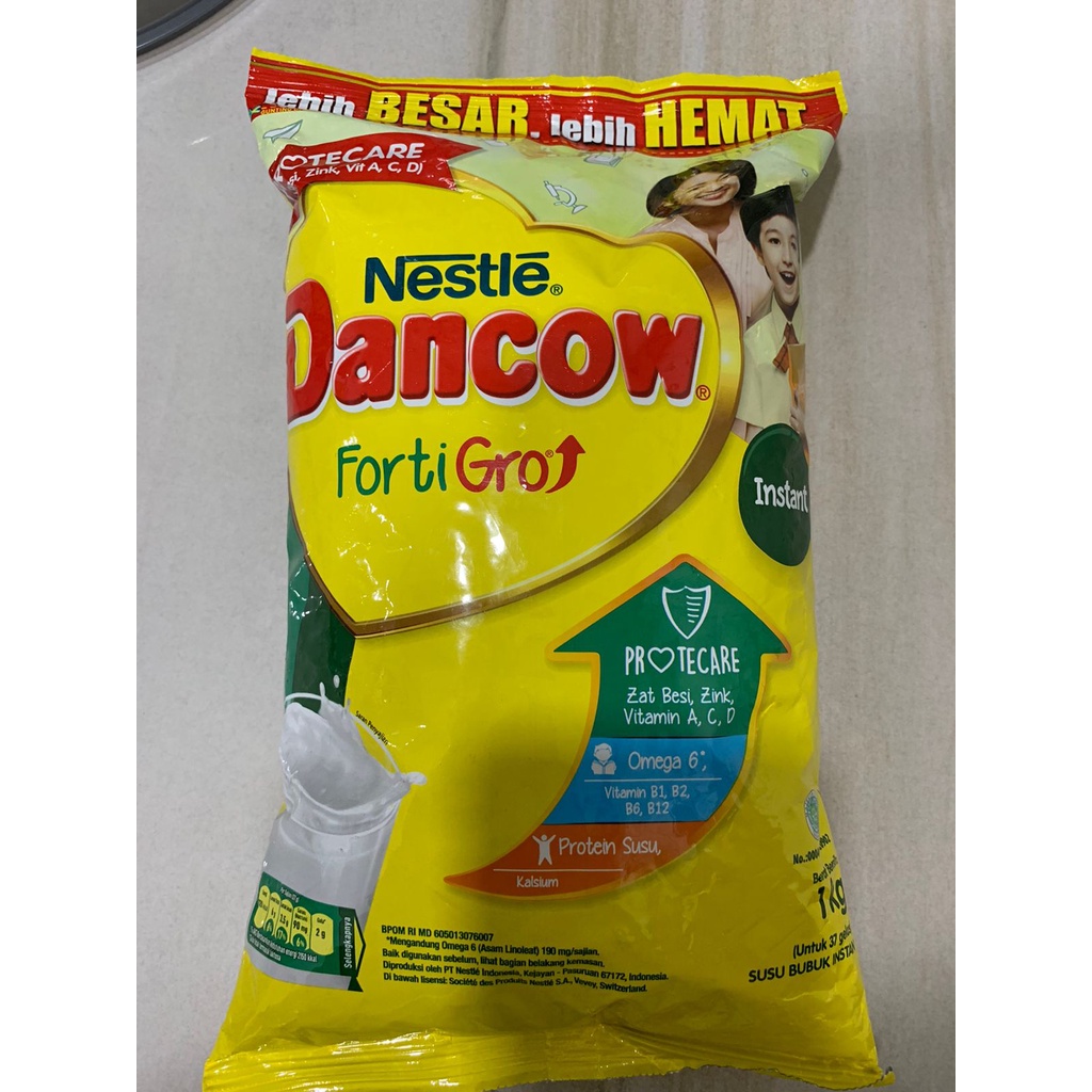 PUTIH Dancow Fortigo Instant White Milk Powder 1kg 1kg Exp 2024 ...