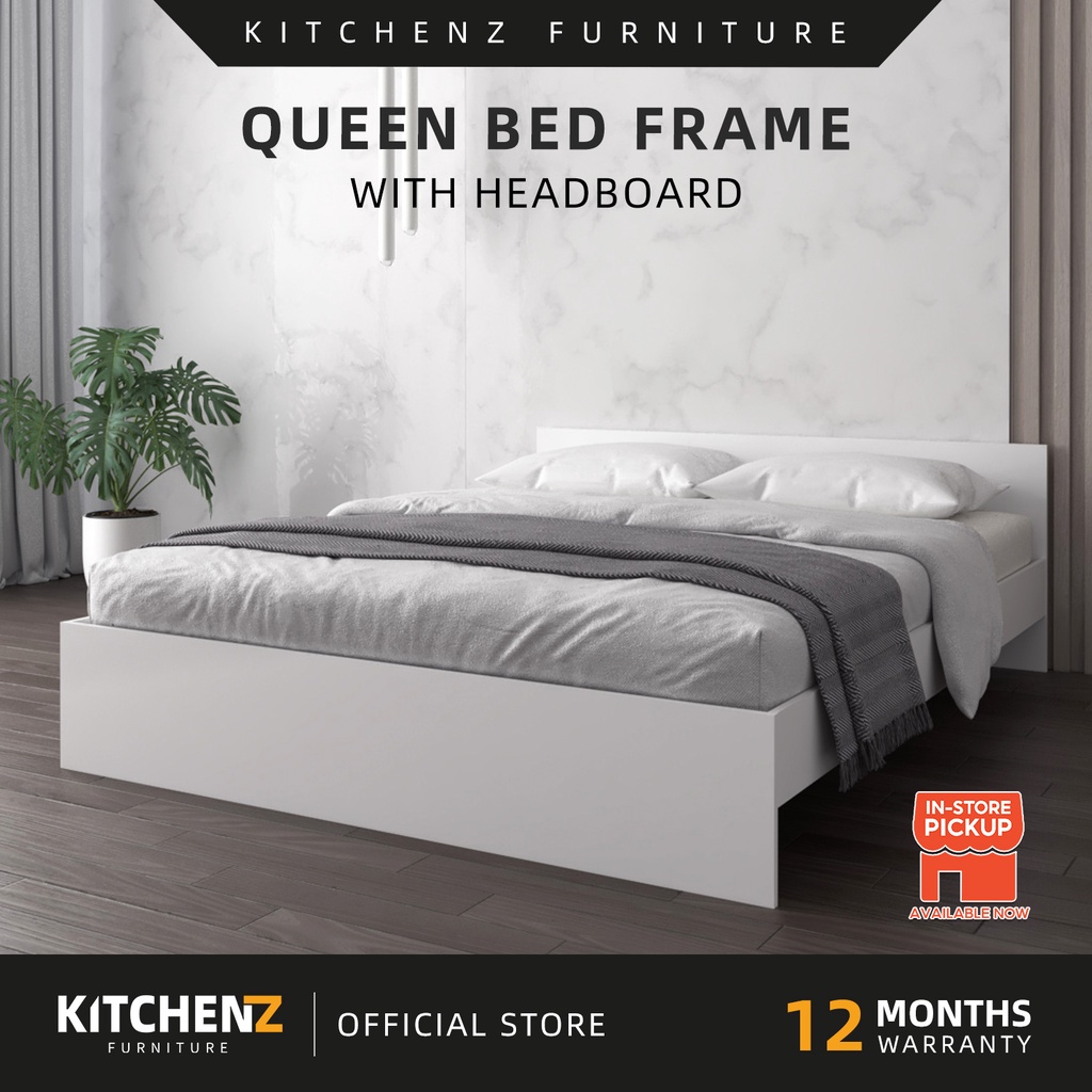 KitchenZ Wooden Queen Bed Frame with Headboard Katil Queen Kayu - BF ...