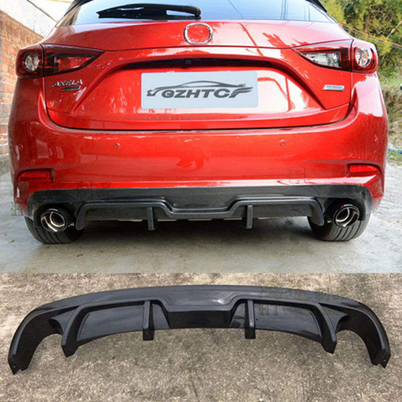 Real carbon fiber sports car rear diffuser for Mazda 3 AXELA hatchback ...