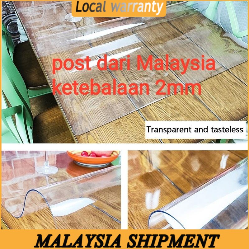 2mm Thickness Transparent PVC Table Mat Alas Meja plastik tebal soft ...