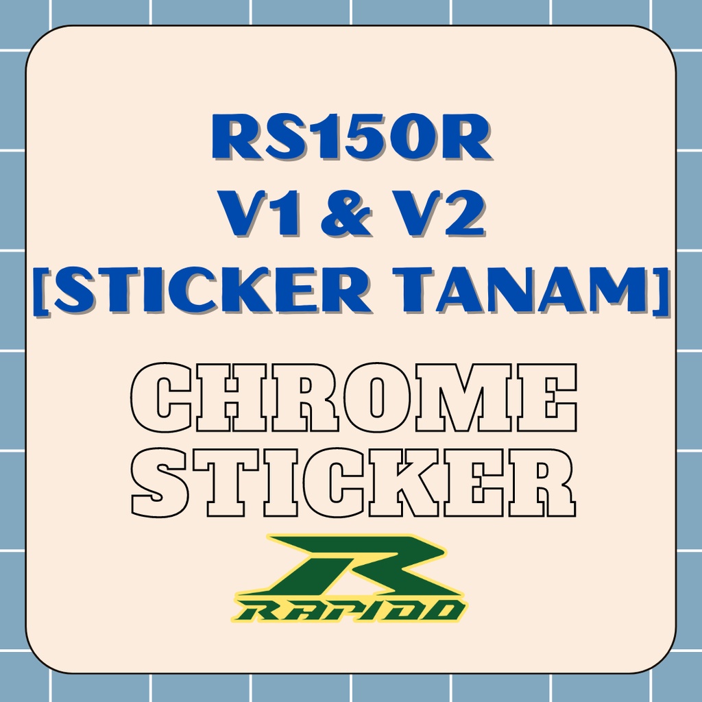 HONDA RS150R V1 & V2 RAPIDO STANDARD COVER SET CHROME STICKER (STICKER ...