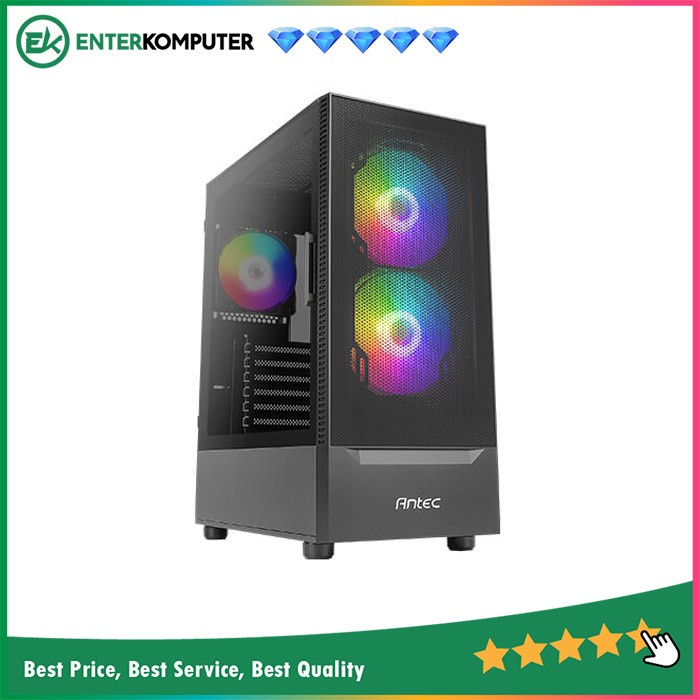 Antec NX V BLACK ATX Gaming Case Left Side Glass Door - Casing PC ...