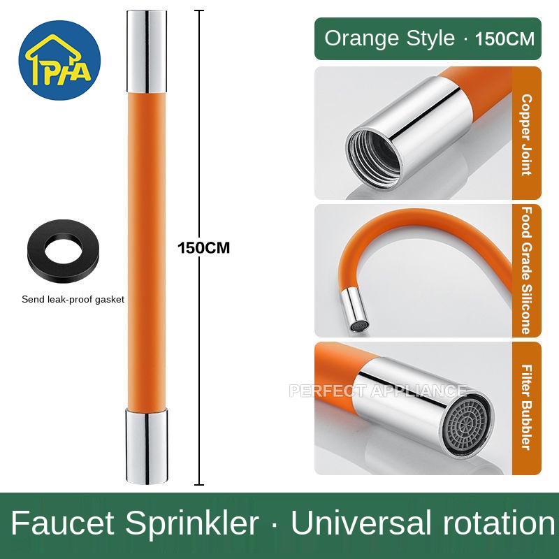 Flexible Hose Silicone Tube Kitchen Faucet Universal Interface 360 ° Faucet Extension Pili Paip
