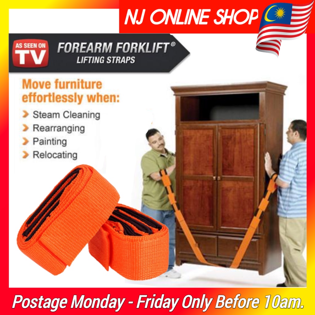 Forearm Forklift Lifting & Back Moving Straps Team strap Moving Heavy Carry/ Tali Angkat Barang ...