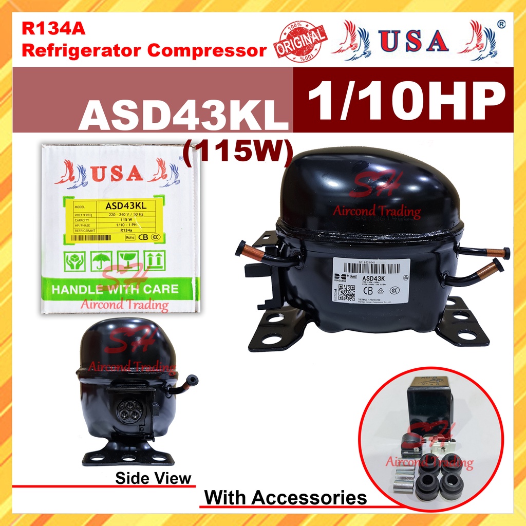 USA REFRIGERATOR COMPRESSOR R134A R600A 1/2HP 3/8HP 1/3HP 1/4HP 1/5HP 1 ...