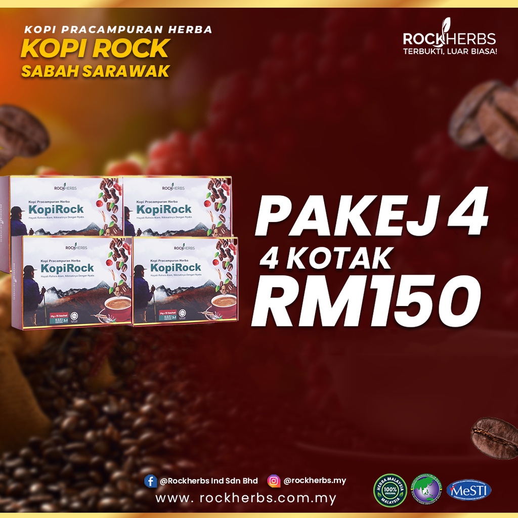 [KOPI MESRA DIABETES] KOPI ROCK - PAKEJ 1/3/5 kotak FREE POS Kopi Herba ...