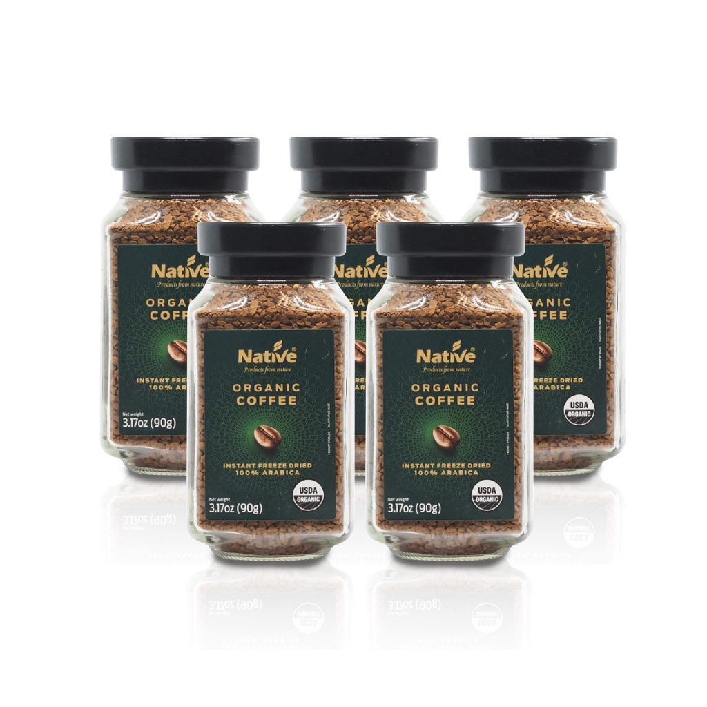 Native Organic Coffee Instant Freeze Dried 5x90g, 100% Arabica ...