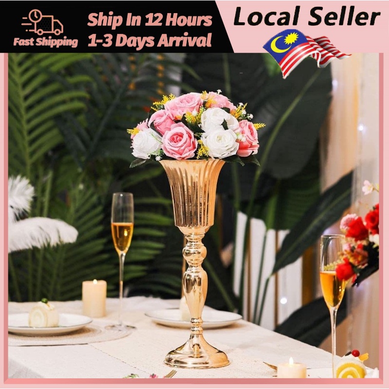Ready Stock pasu bunga hiasan Metal Flower Vase Gold Vase Table ...