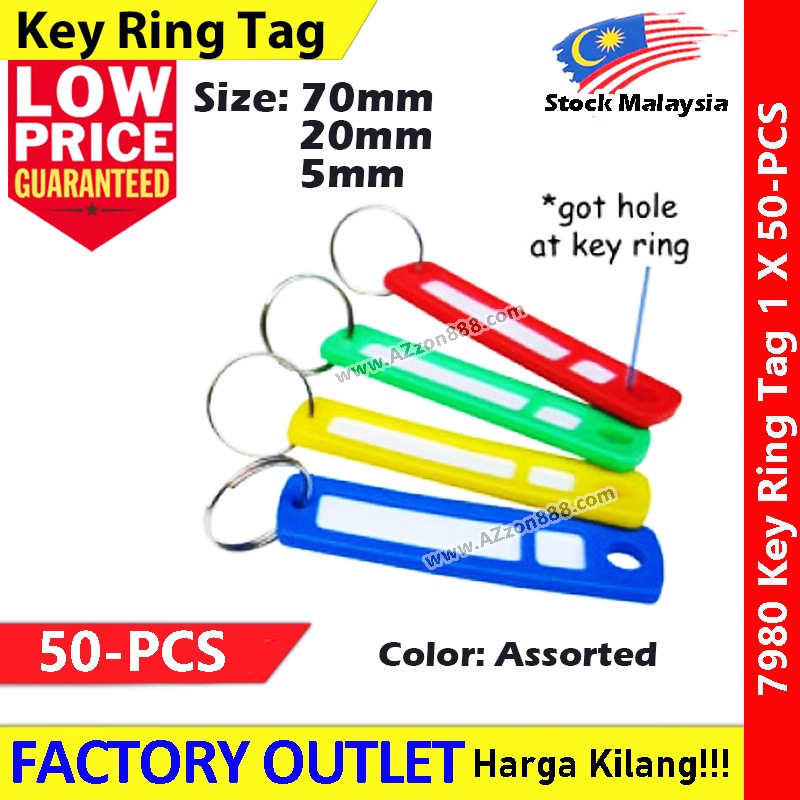 【50-PCS】Key Ring Tag Key Ring Bag Tag Language Tag Plastic Key Ring 钥匙圈 ...