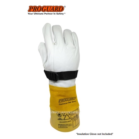 Leather Insulation Protector Safety Glove ELSEC Electrician Over Gloves ...