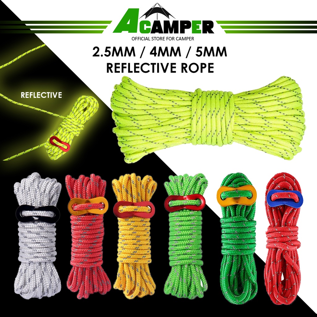 4mm 5mm Rope Reflective Camping Rope Reflective Paracord Rope Tali ...