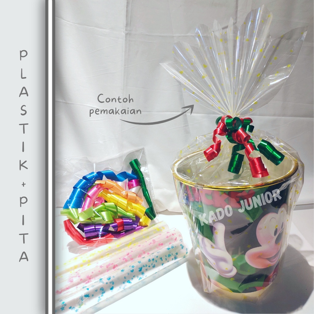 (1 Dozen) OPP PLASTIC PARCEL PLASTIC WRAPS FREE SPIRAL RIBBON | Shopee ...