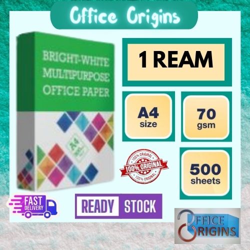 Bright-White A4 Multipurpose Office Paper 70gsm 500 Sheets 1 Ream ...