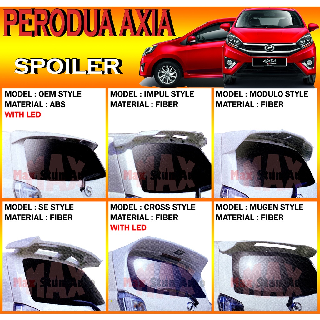 PERODUA AXIA REAR TURNK SPOILER (OE LOOK,IMPUL,MDL,SE,CROSS,MG,DRIVE68 ...