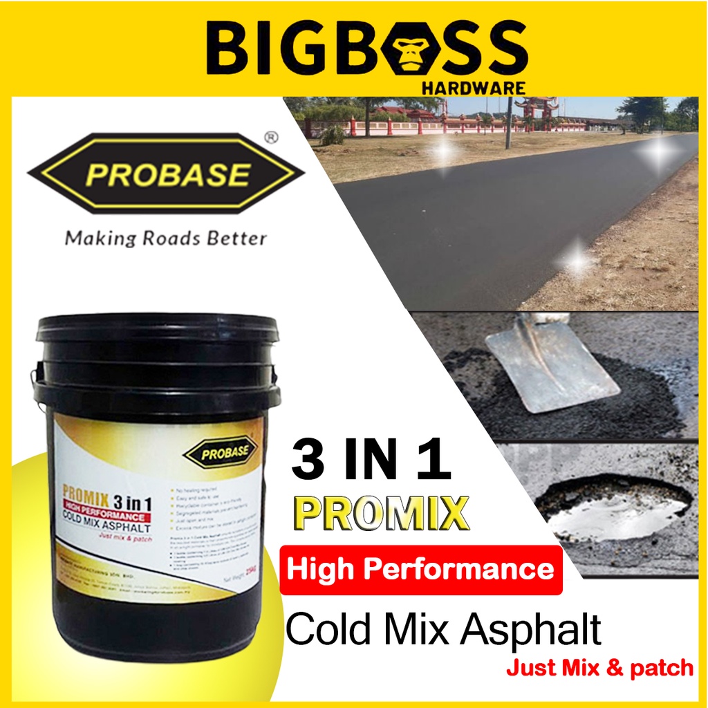 PROBASE Promix 3 in 1 High Performance Cold Mix Asphalt 25kg (Car park ...