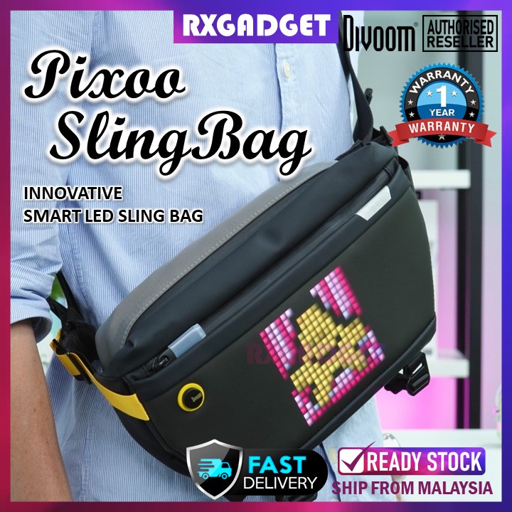 [DIVOOM] Pixoo Sling Bag Global Version - Innovative Smart LED SlingBag ...