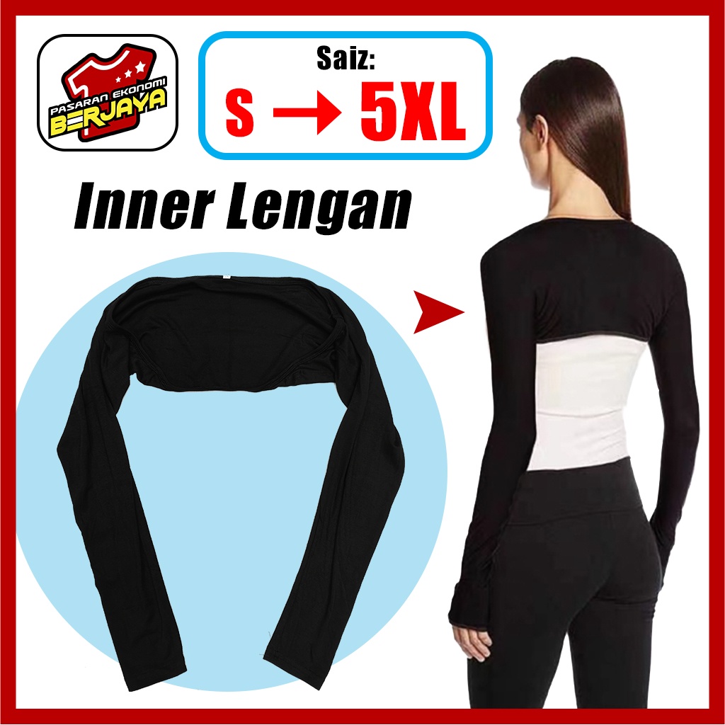 Inner Muslimah Lengan Panjang 277/Inner Bahu/Inner Hitam Wanita Dewasa ...