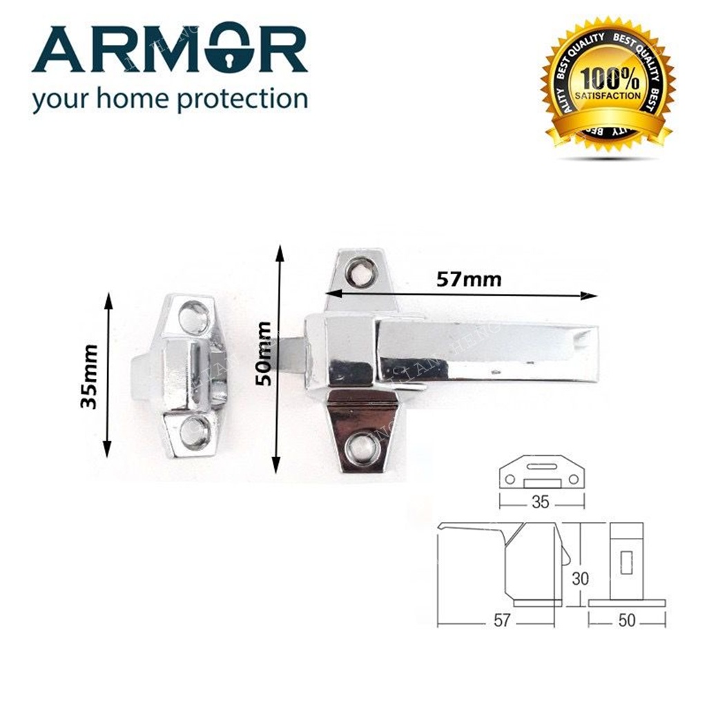 RS DKI or Armor WC-01-CR Chrome Window Handle And Latch Window Handle ...