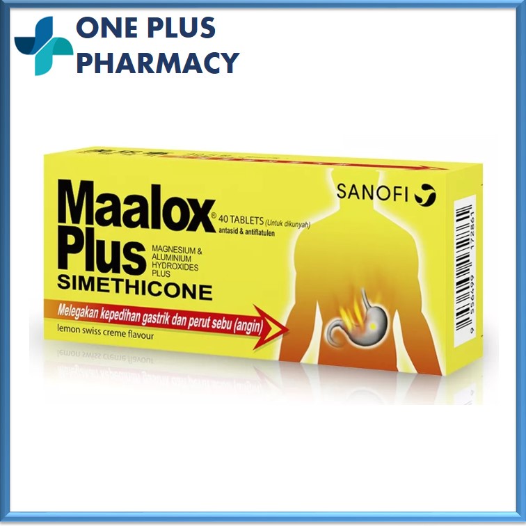 Maalox Plus Simethicone Tab 40'S [EXP 09/2026] | Shopee Malaysia