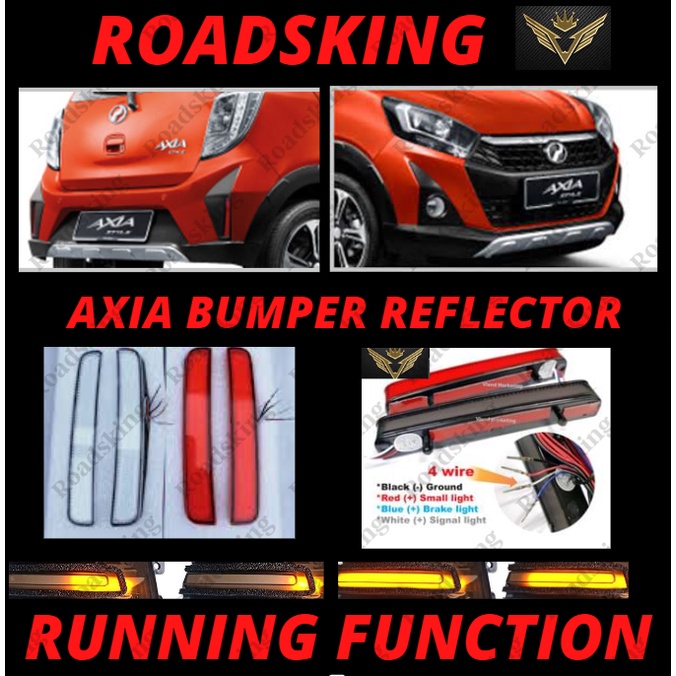 PERODUA AXIA STYLE REAR BUMPER LAMPU LAMP REFLECTOR LIGHT LED RUNNING ...
