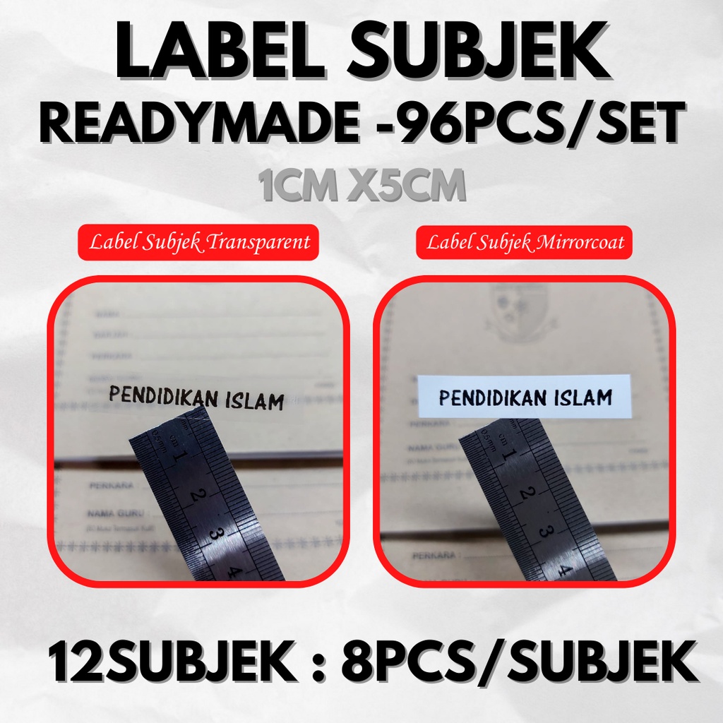 (96pcs)Label Subjek Readymade 1cmx5cm Sekolah Rendah | Shopee Malaysia
