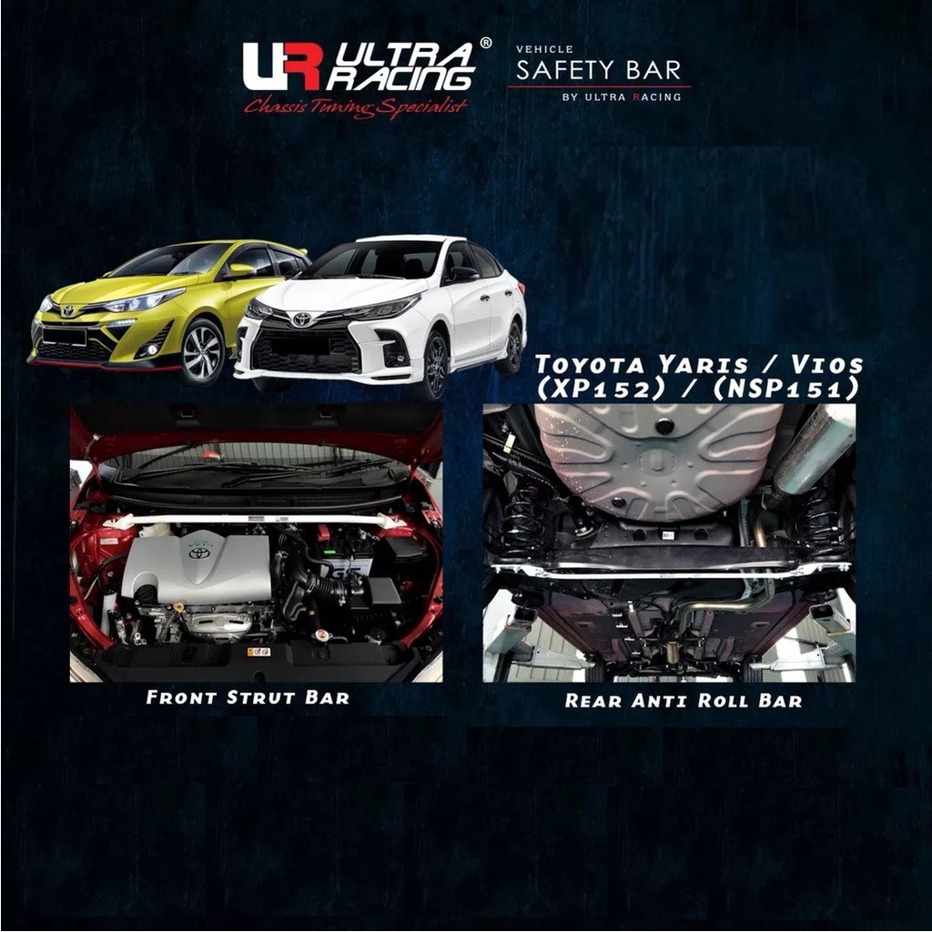 100% Ultra Racing Safety Bar TOYOTA VIOS (NCP151) 1.5 '18 (2WD) (7 ...